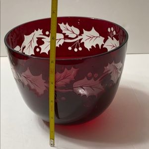 Teleflora | Holiday | Vintage Teleflora Etched Glass Ruby Red Bowl ...